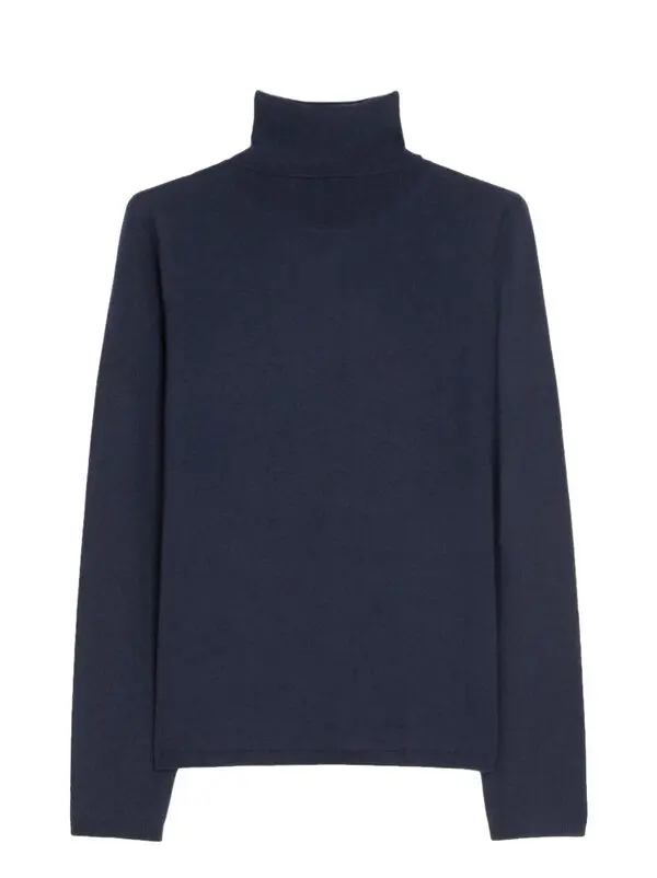 Max Mara Turtleneck Long-sleeved Jumper - Dark Blue