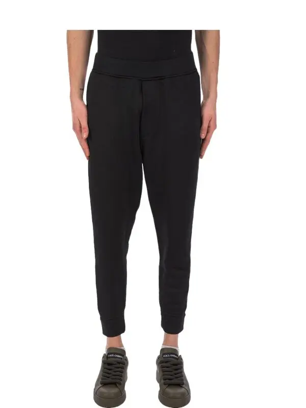 Dsquared2 Logo Print Elastic Waist Jogging Pants - Black