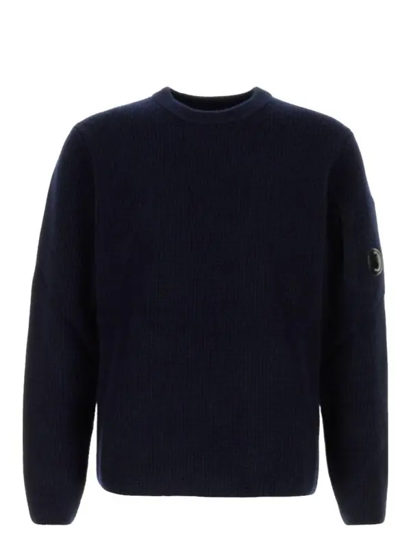 C.P. COMPANY Waffle Lens Knitted Sweater - Black