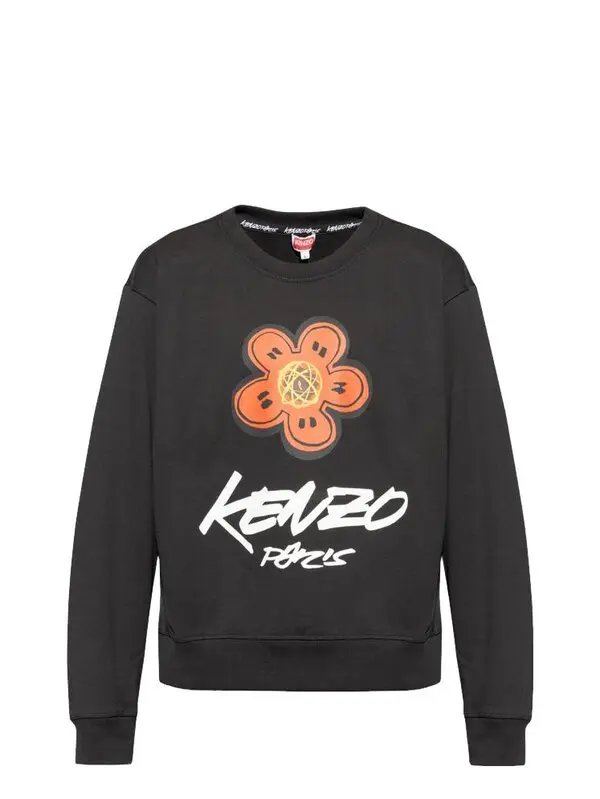 Kenzo Logo Printed Sweatshirt - Black