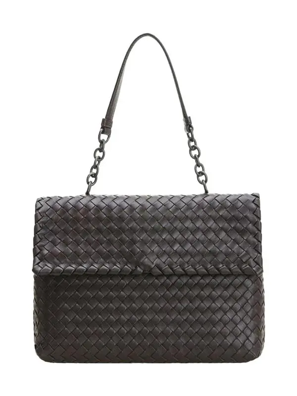 Bottega Veneta Woven Logo Handbag - Black