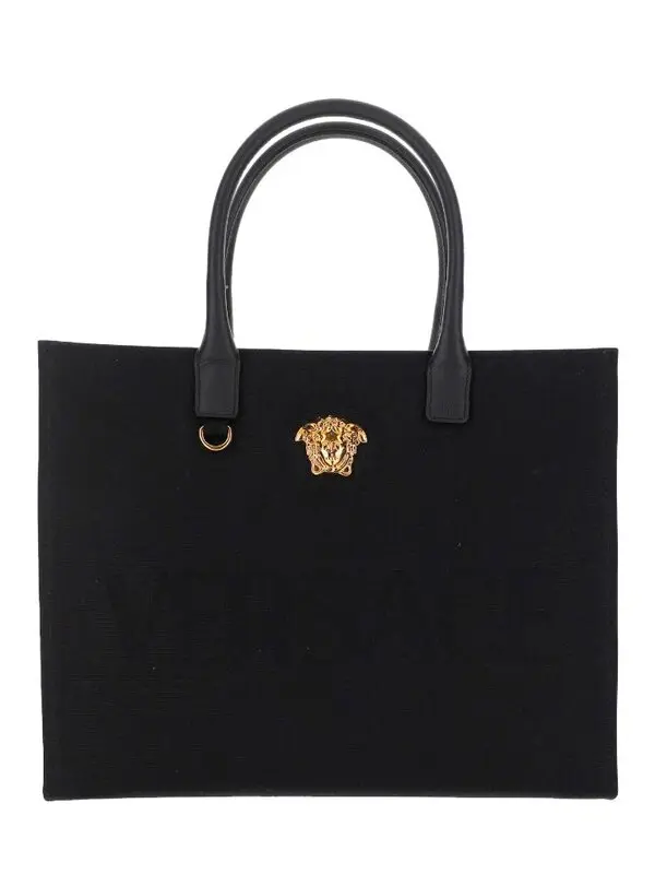 Versace Medusa Head Detailed Tote Bag - Black