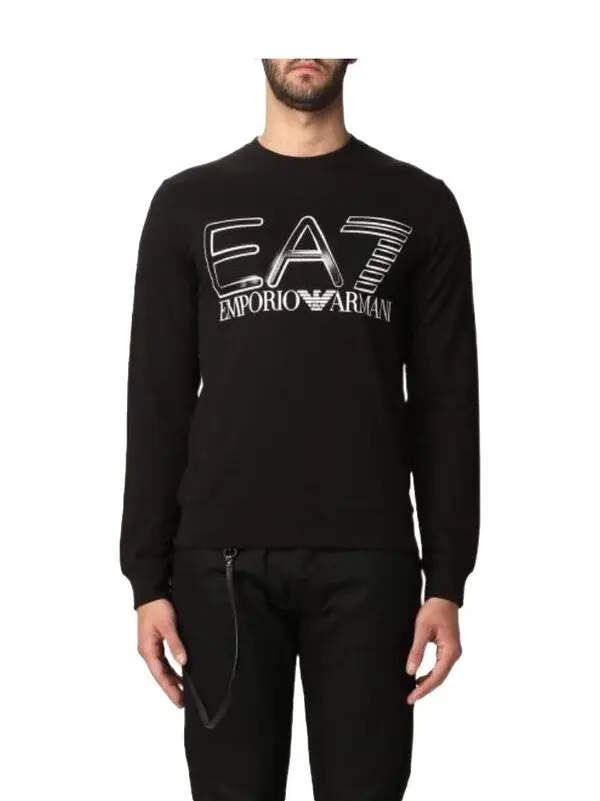 EA7 Logo-print Sweatshirt - Black