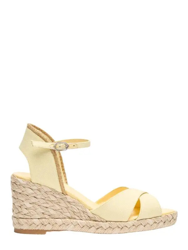 STUART WEITZMAN Mirela Ii Espadrille Wedge Sandals - Lemon Chiffon/natural