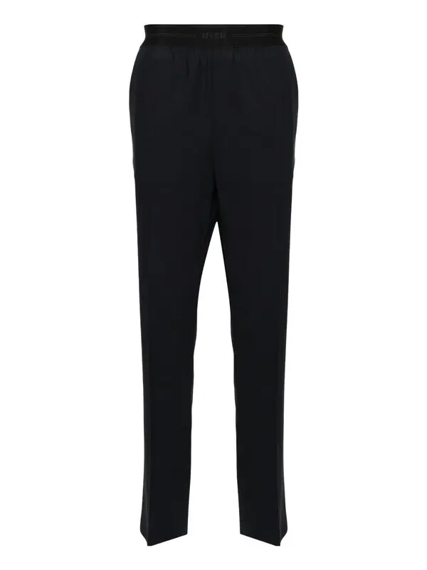MSGM Tailored Trousers With Logo Waistband - Black