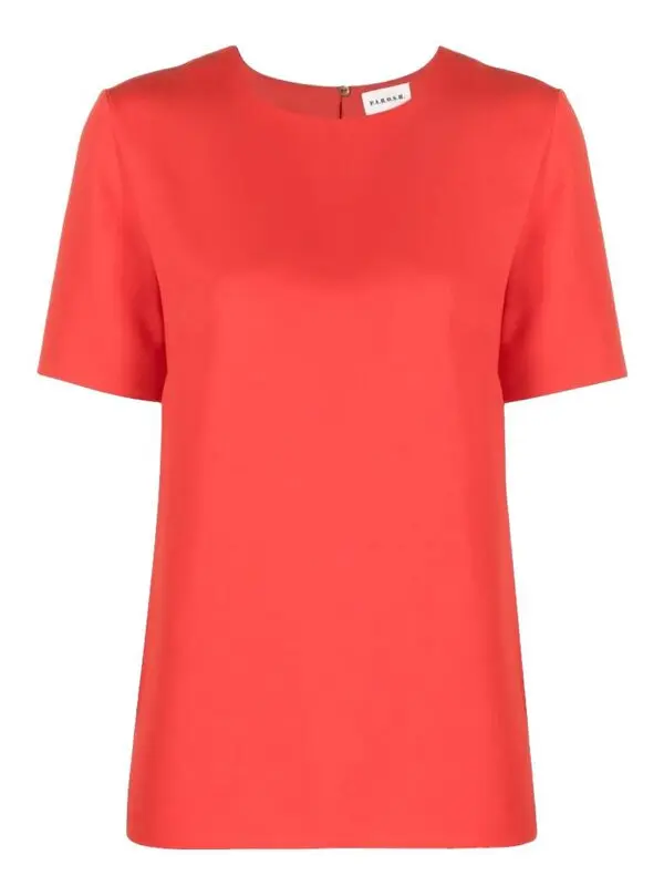 P.a.r.o.s.h Round Neck Short Sleeve T-shirt - Orange
