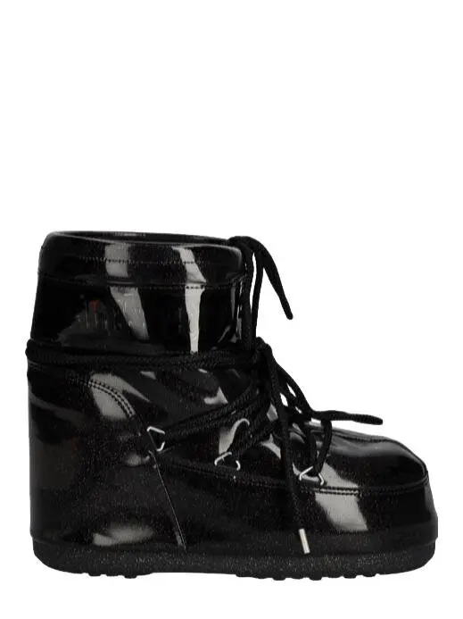 Moon Boot Icon Low Glitter Lace-up Boots - Black