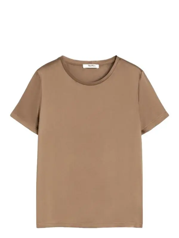 Max Mara Rebby Crewneck Satin Top - Brown