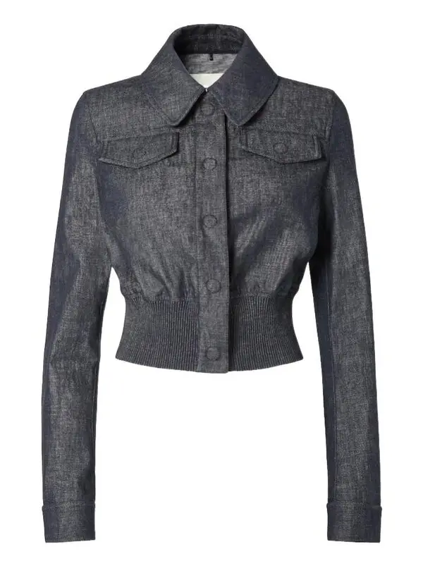Fendi Light Chambray Bomber Jacket - Blue