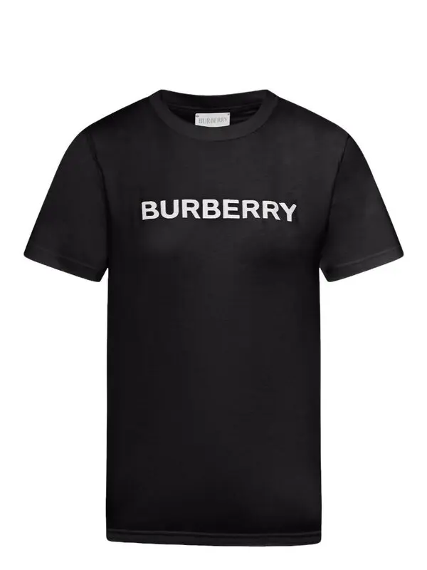 Burberry Logo Printed Crewneck T-shirt - Black