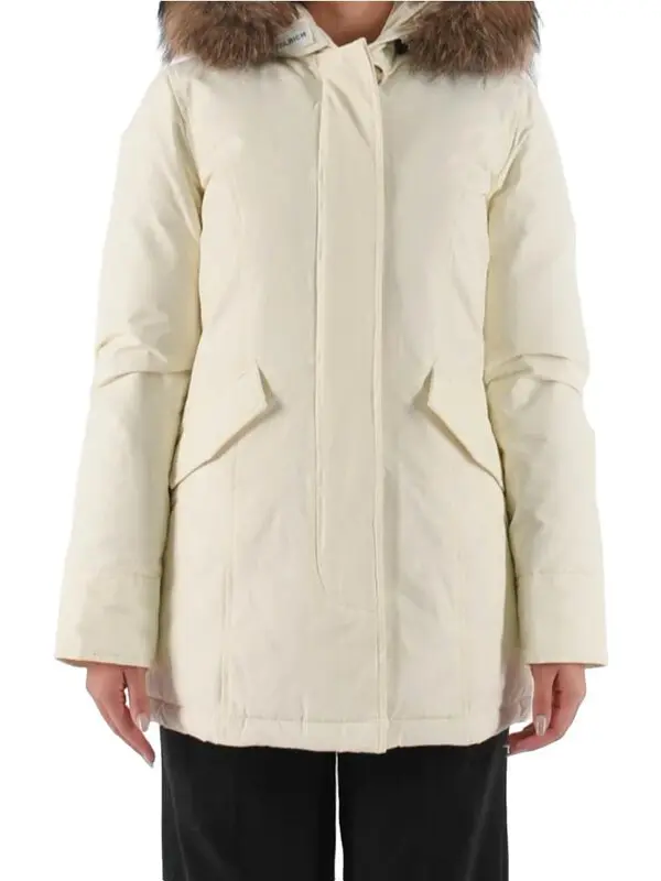 Woolrich Parka With Fur Trimmed Hood - Nude
