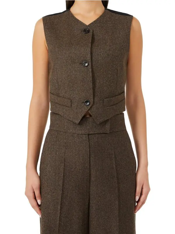 Max Mara Wool Felt Waistcoat - Brown