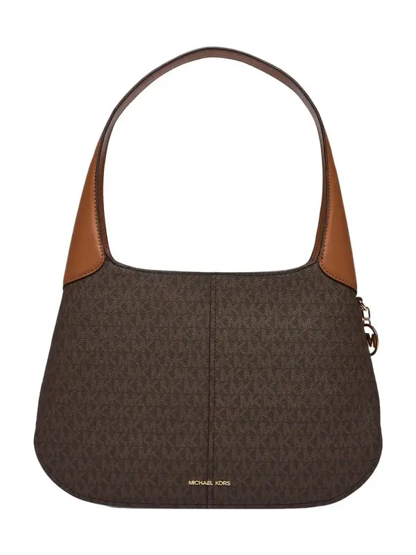 Michael Kors Logo Zipper Shoulder Bag - Brown