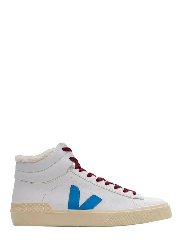 VEJA Leather High Top Sneakers With Logo Detailing - Gray