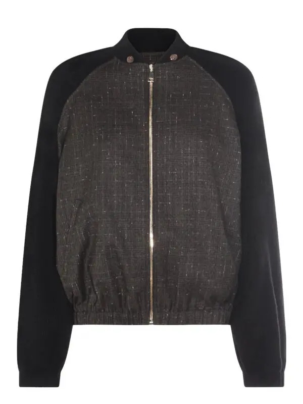 Fabiana Filippi Plaid Zip Jacket - Black