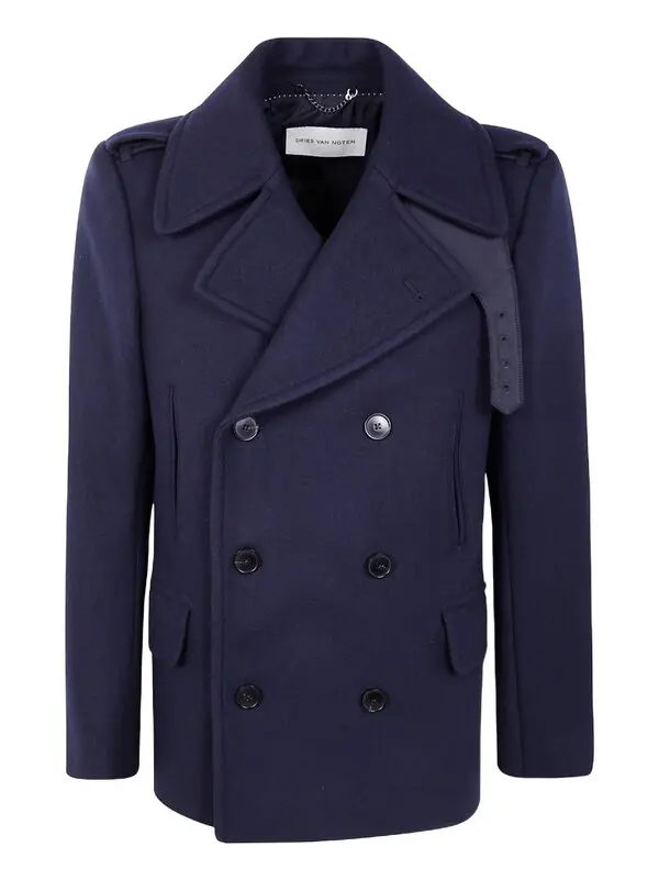 Dries Van Noten Double-breasted Long-sleeved Coat - Black