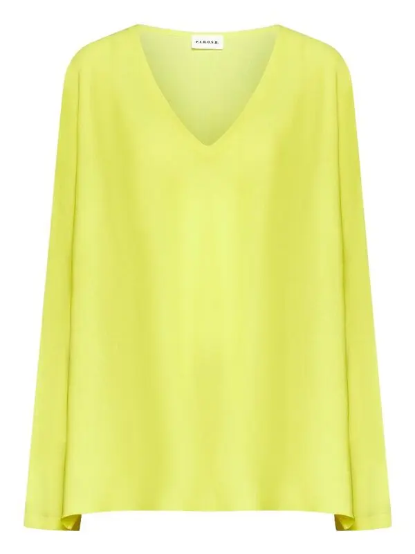 P.a.r.o.s.h Drop-shoulder V-neck Jumper - Yellow