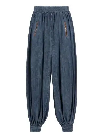 Valentino Garavani Chambray Pleated Jeans - Blue