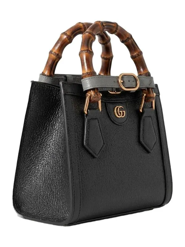 Gucci Mini Diana Top Handle Bag With Bamboo Handles - Black