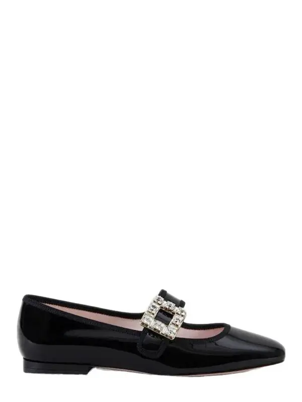 ROGER VIVIER Très Vivier Embellished Ballerina Flats - Black