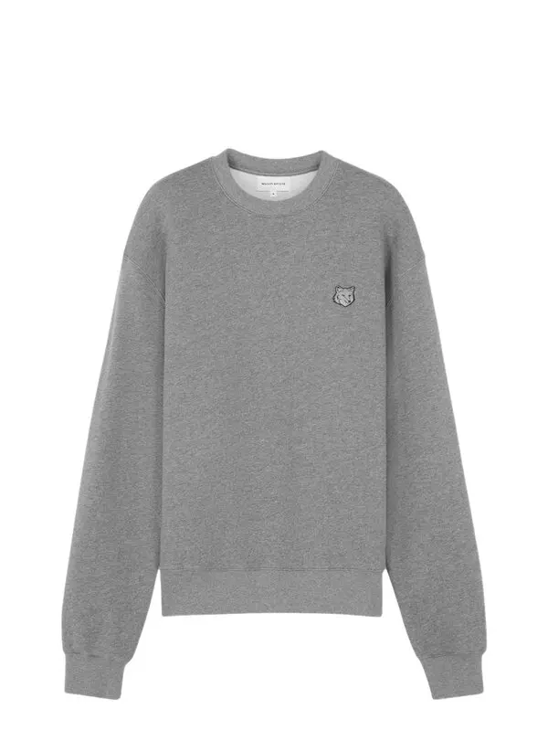 Maison Kitsuné Fox Head Patch Crewneck Sweatshirt - Gray