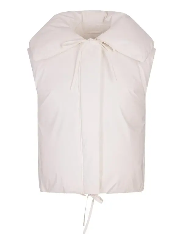 JIL SANDER Padded Sleeveless Gilet With Zip-up Closure - White