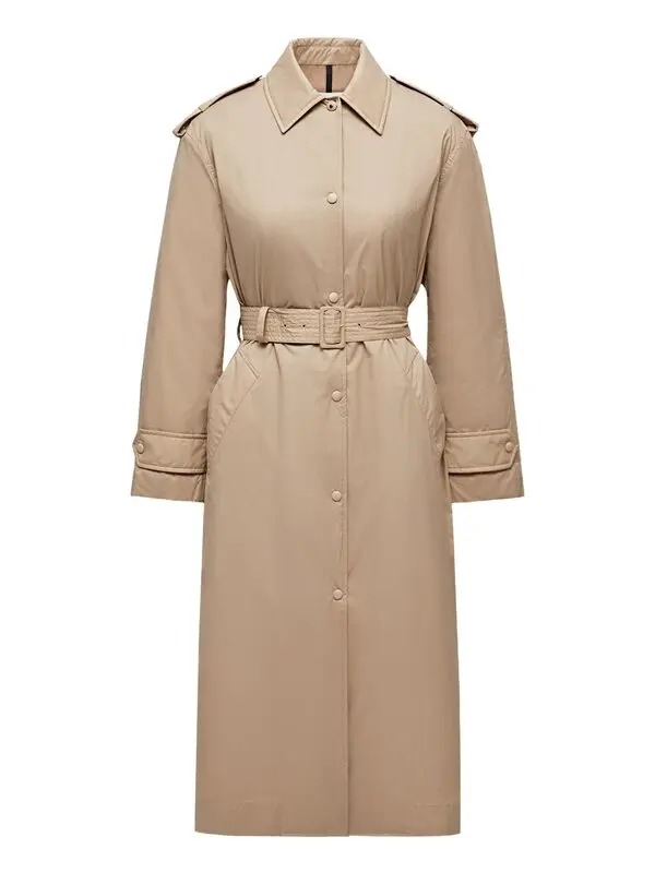Moncler Yevre Down Trench Coat - Light Brown