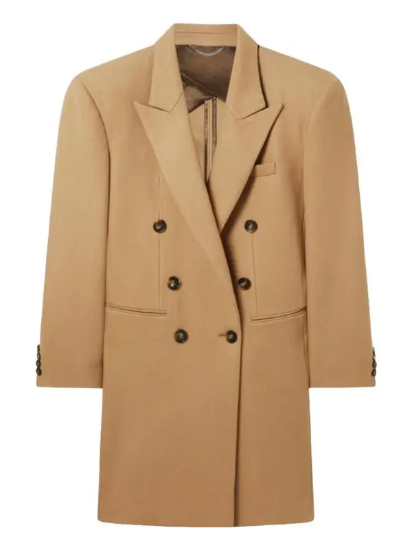 Stella McCartney Double-breasted Mid-length Coat - Toffee