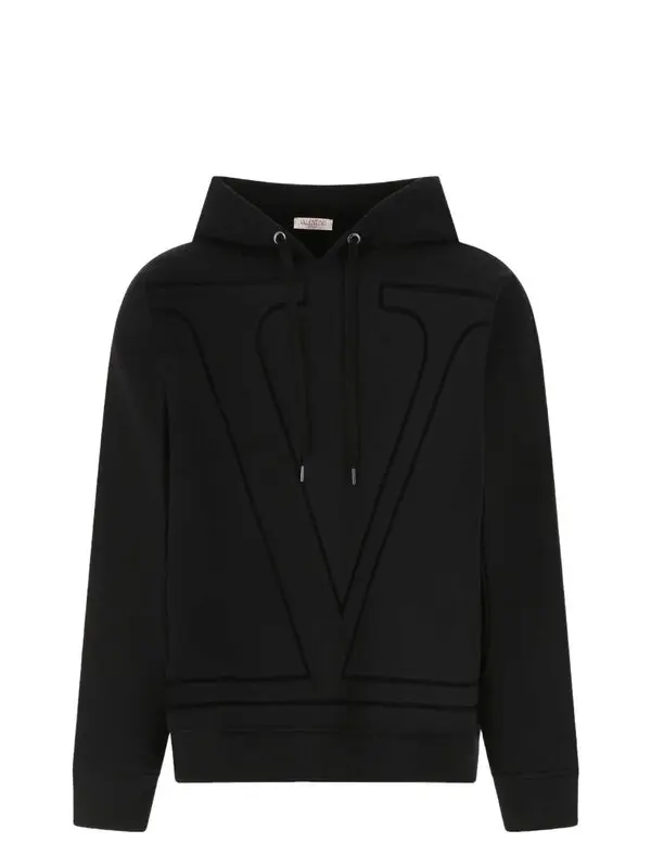 Valentino Garavani Logo Detail Hoodie - Black
