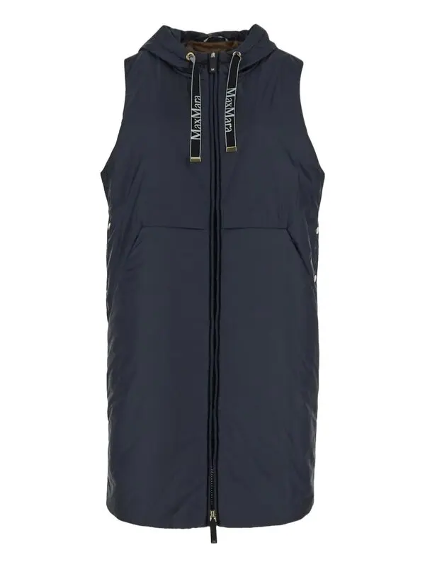 Max Mara Zip-up Drawstring Gilet - Black