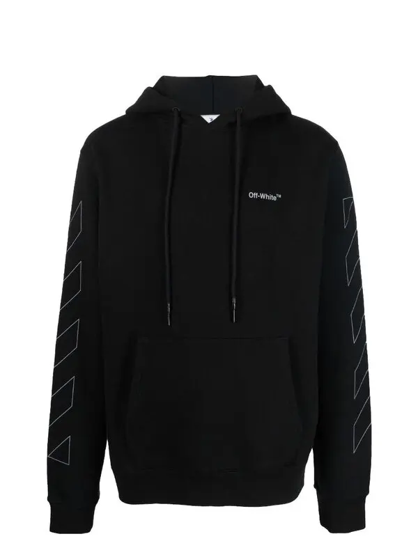 Off-White Diagonal Stripe Hoodie - Black