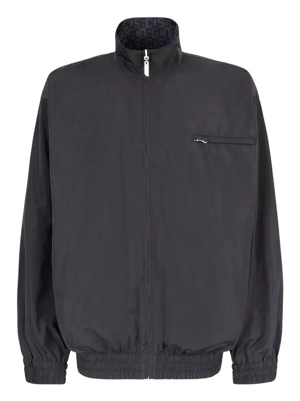Gcds All-over Logo Printed Zip-up Reversible Jacket - Black