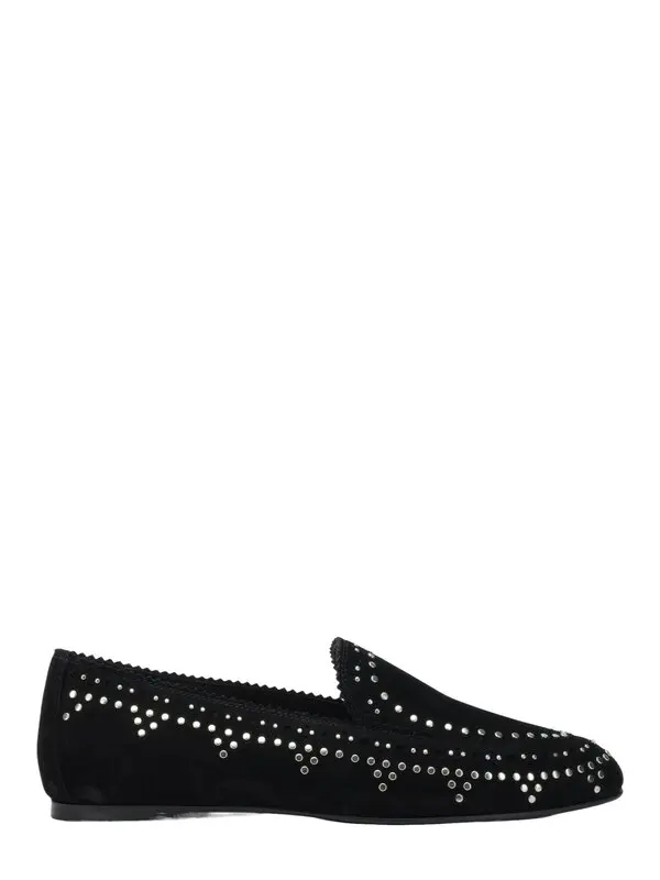 AQUAZZURA Studded Embellished Flat Loafers - Black