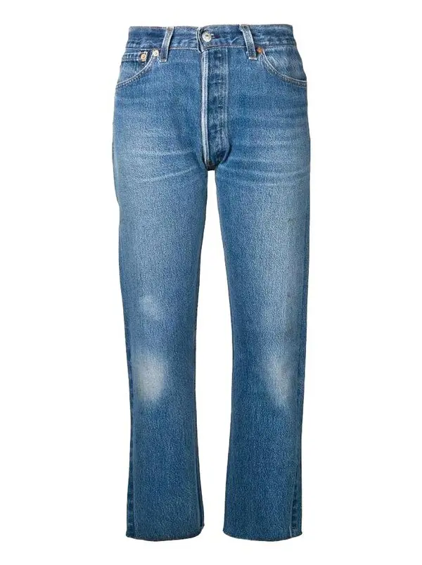 RE/DONE Faded Boyfriend Denim Jeans - Blue