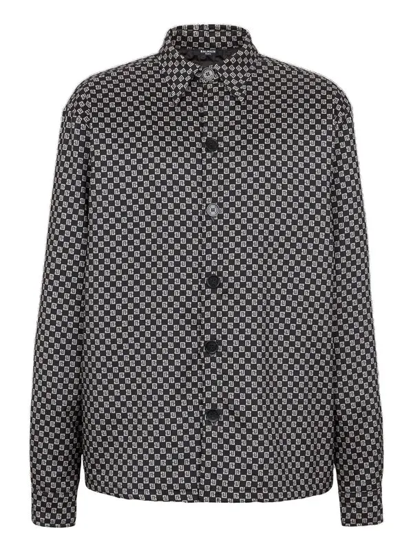 Balmain Monogram Nylon Overshirt - Black
