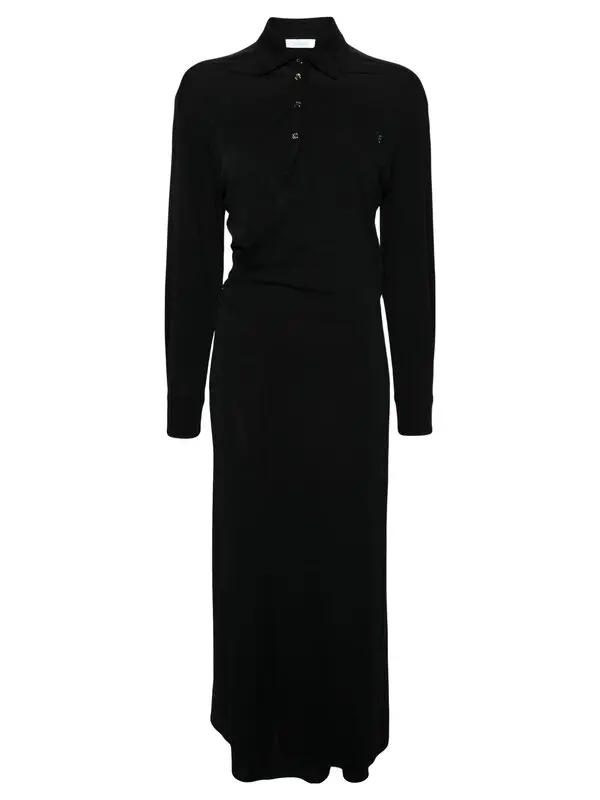 Rabanne Ruched Straight Hem Wrap Dress - Black