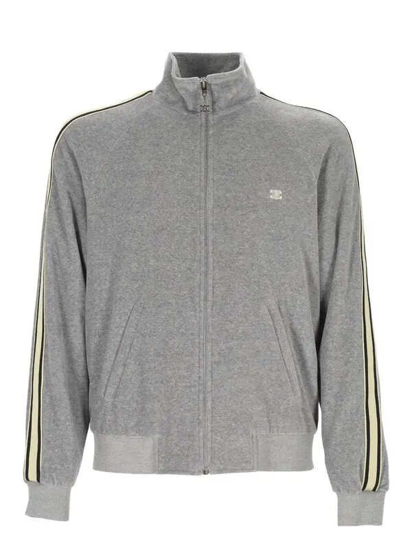 Celine Tracksuit Jacket In Velvet Cotton - Gray