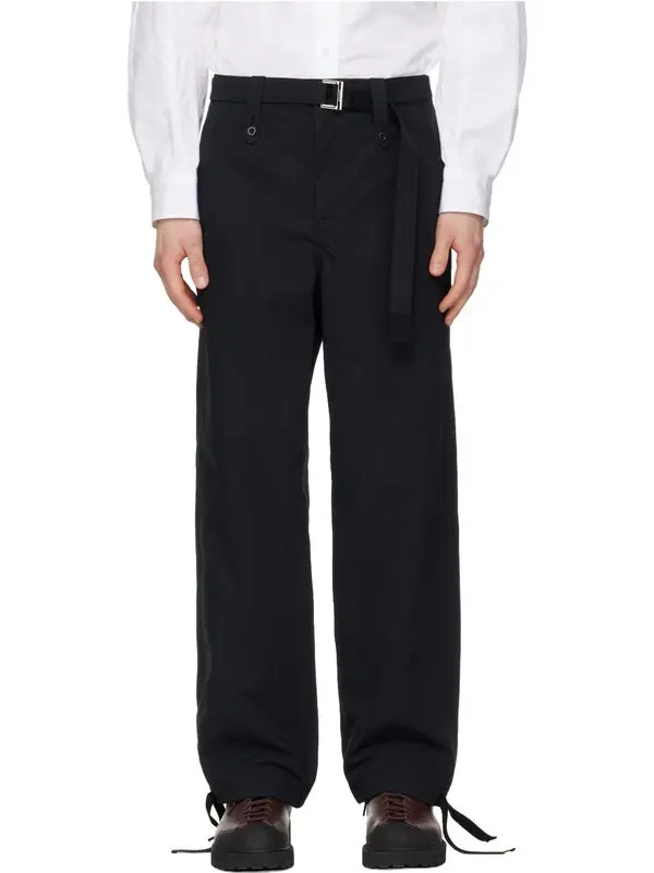 Sacai Belted Twill Trousers - Black