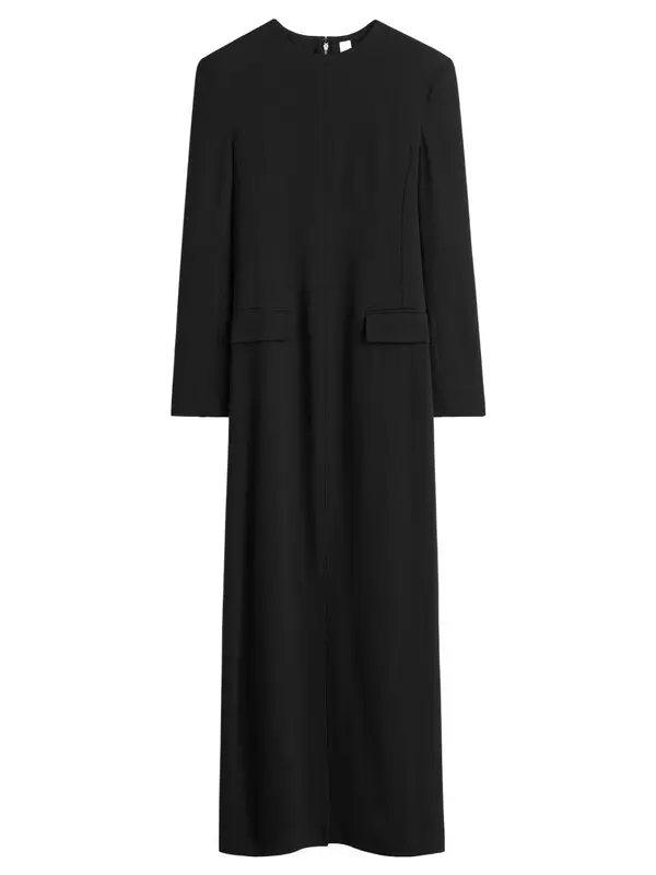 TOTEME Long-sleeve Maxi Dress With Pocket Detail - Black