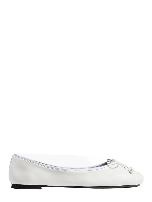 Khaite Leather Bow Ballerina Flats - White