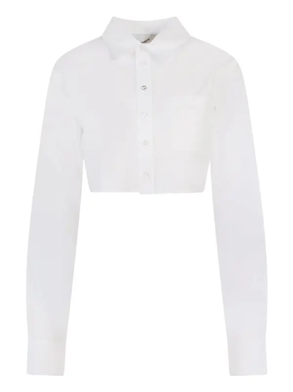 Coperni Cropped Shirt With Buckle Cuffs - White