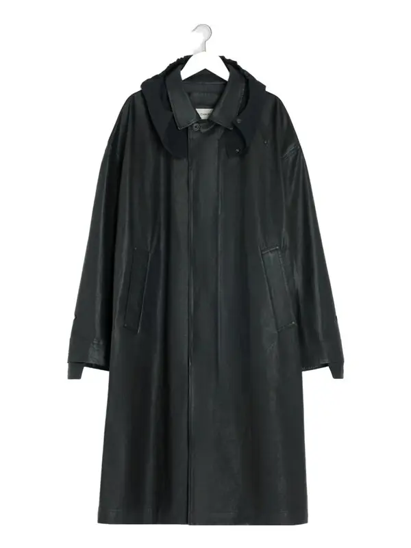 LEMAIRE Long Hooded Coat - Onxy