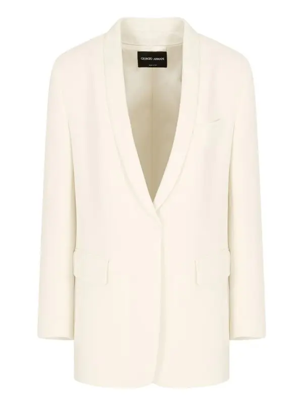 Giorgio Armani Shawl Lapel Tailored Blazer - White