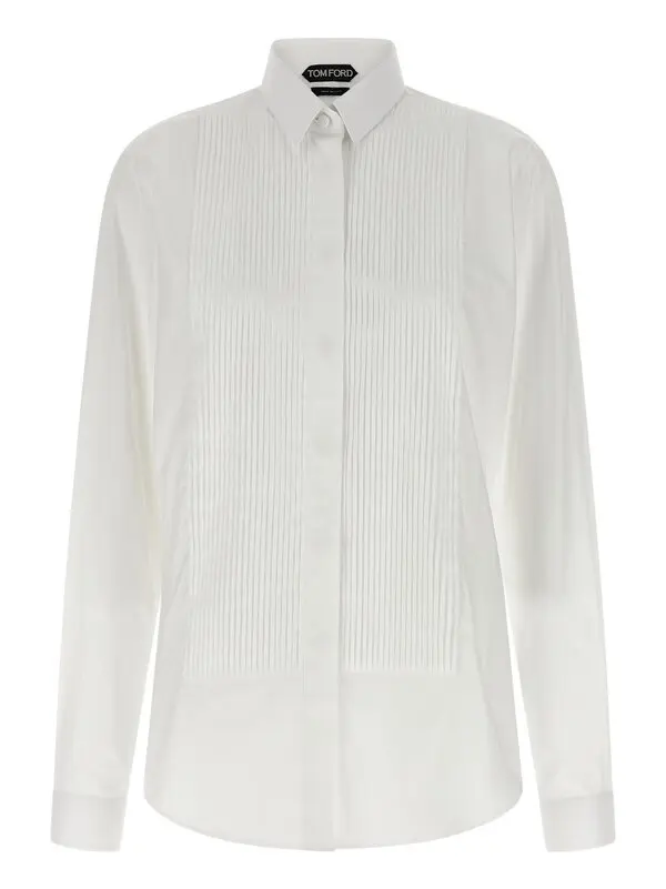 TOM FORD Pleated Bib Shirt - White