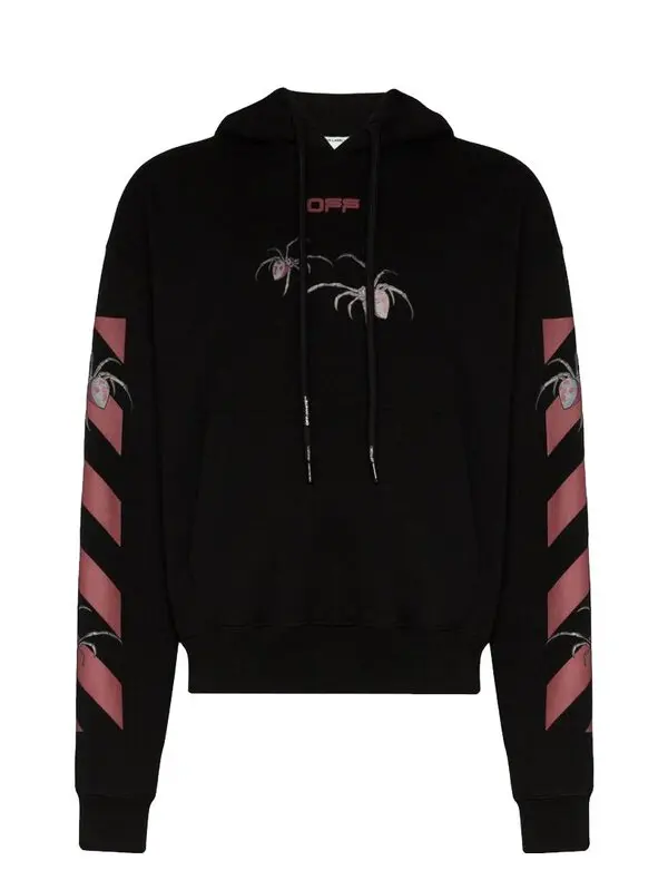 Off-White Arachno Oversized Hooded Sweatshirt - Black
