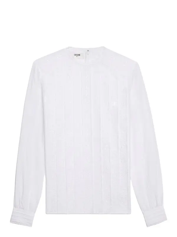 Celine Embroidered Cotton Muslin Blouse - White