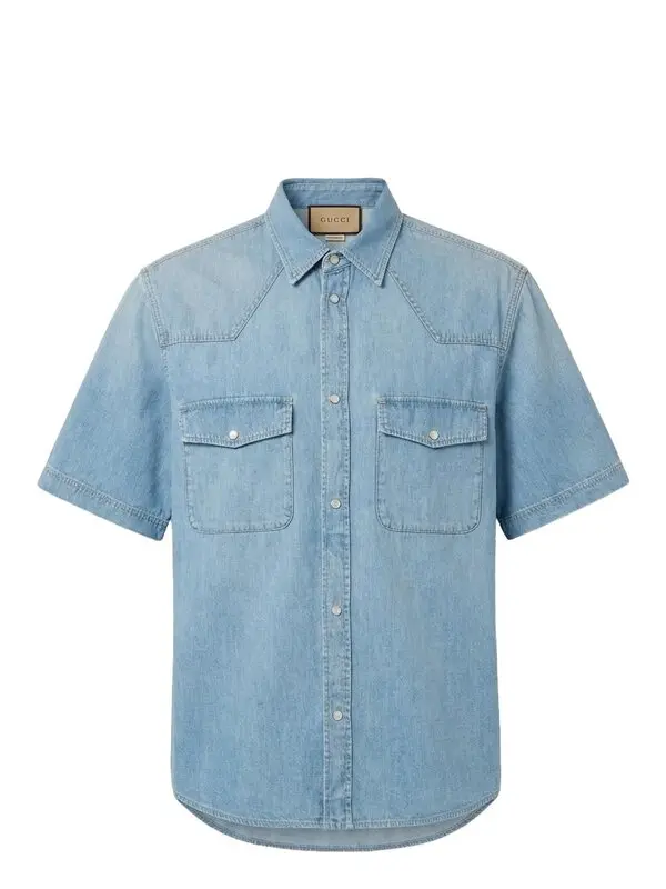 Gucci Buttoned Denim Shirt - Blue