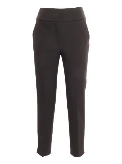 Peserico High Waist Slim-fit Trousers - Black