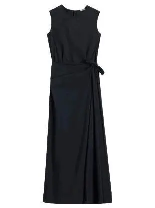Aspesi Sleeveless Wrap Dress With Bow Detail - Black