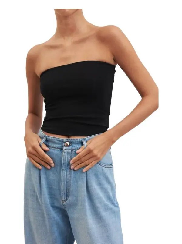 Brunello Cucinelli Strapless Stretch Tube Top - Blue